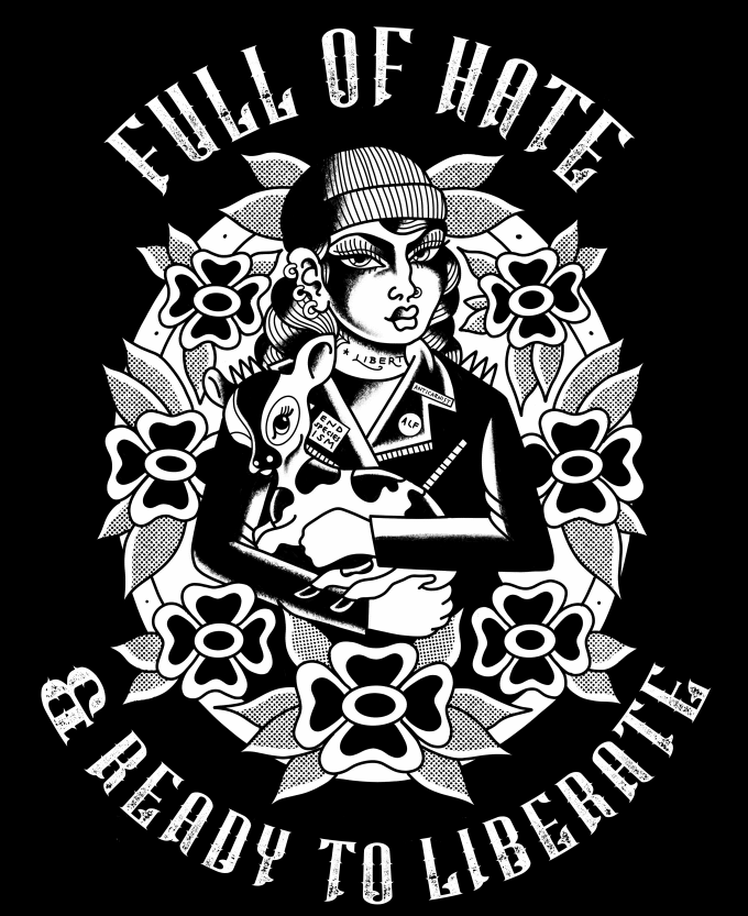 'Full of Hate and Ready to Liberate' Unisex Vegan T-shirt – Anticarnist